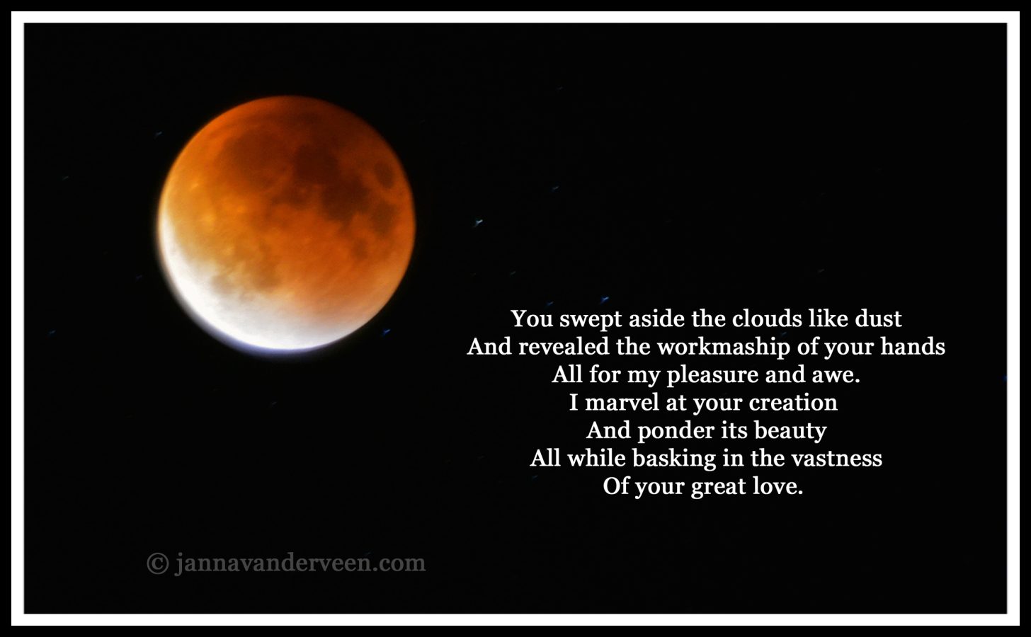 God’s Greatest Cheerleader and the Super Moon | JANNA VANDERVEEN